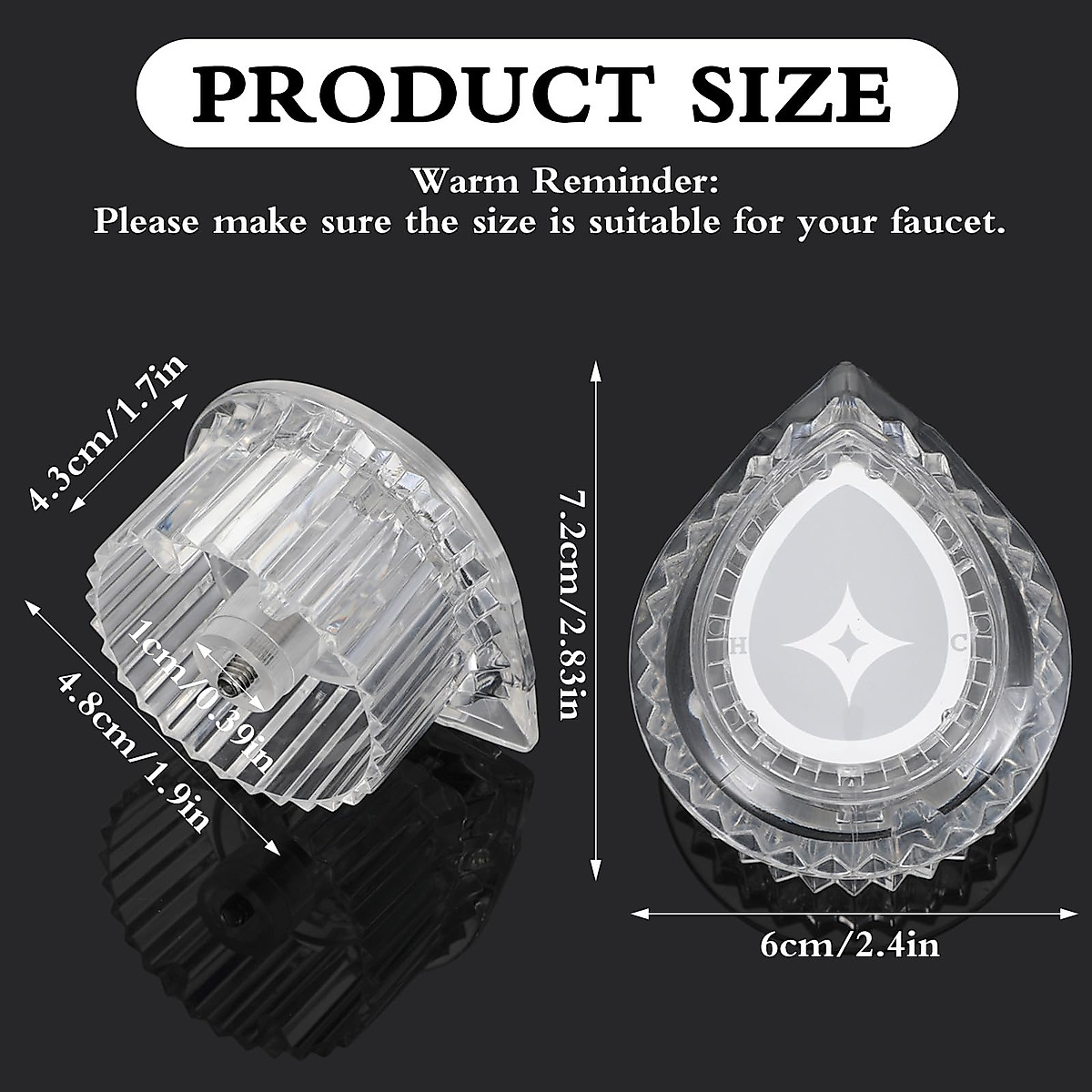 2 Pcs Replacement Knob Handle Kit, Compatible with Moen 100710 Shower Handle, Showers HandleSS Replacements for Single Handles Bathroom Faucet Tub Showers Handles, Shower Knob Replacement