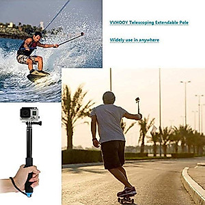 VVHOOY Selfie Stick Extendable 11.25-37inch Handheld Aluminum Telescopic Pole Monopod Compatible with Gopro Hero 11 10 9 8 7 6 5,AKASO EK7000,Brave 4,V50,Dragon Touch,Victure,REMALI Action Camera