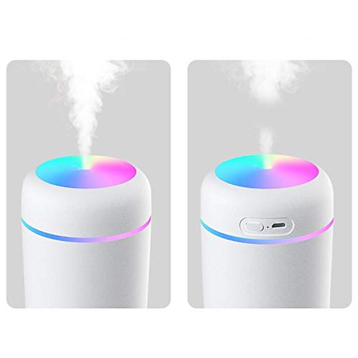 Colorful Cool Mini Humidifier, USB Personal Desktop Humidifier for Bedroom,Office Room, Car,etc. Auto Shut-Off, 2 Mist Modes, Super Quiet. (White)