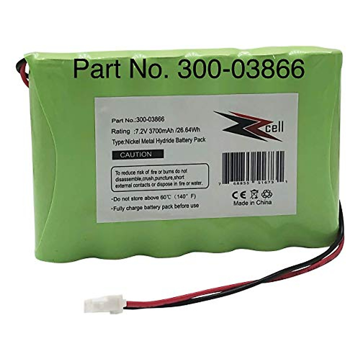 ZZcell® High Capacity Battery for 300-03866 Honeywell Alarm Lynx 5100, 5200, 5210, Lynx Touch 7000, Lyric Controller, Lyric Keypad LCP500-L, LYNXRCHKIT-SHA, OSA214, LCP500-4B, 7.2V, 3700mAh