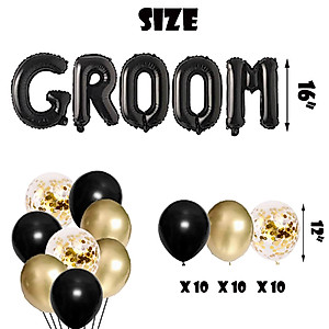 Groom To Be Balloons Gold and Black Bachelor Party Banner Men Bachelor/Team Groom/Bridegroom To Be Themed Decor for Bridegroom Shower Engagement Wedding Bachelorette Party Supplies Decorations