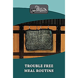 Kensington Slow Feed Hay Bag with Extra-Durable Nylon Straps Designed for Better Digestion, Colic-Free Feeding, 4 Flake, Black Ice