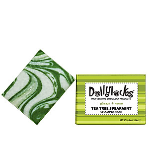 Dollylocks Organic Shampoo Bar for Dreadlocks, Vegan Shampoo with Coconut Oil, Essential Oils, Sea Salt, Plant-Based Shampoo Bars for Hair, Residue Free and Cruelty Free - (4.5oz) Tea Tree Spearmint