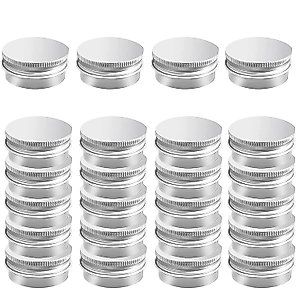 MYYZMY 30 Pack 1 oz Aluminum Tin Jar with Screw Lid 30 ml Round Refillable Containers