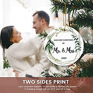 First Christmas Married Ornament 2023, Wedding Gifts for Couple, Our First Christmas as Mr Mrs Gifts, Bridal Shower Gift, Just Married Ornaments, 1st Year Wedding Ornament for Newlywed