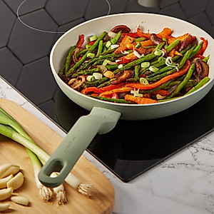 Berghoff Balance Non-stick Ceramic Frying Pan/Skillet 12", Recycled Aluminum, Non-toxic, CeraGreen Nonstick Coating, Stay-cool Handle, Induction Pan, 100% Sustainable, Sage