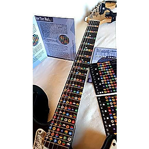 NeckNotes Guitar Trainer | Color Coded Fretboard Fret Map Guitar Note Stickers for Beginner to Advanced Learning of Guitar and Music Theory | Standard Edition (For Acoustic and Electric Guitars)