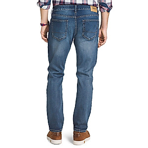 IZOD Men's Comfort Stretch Straight Fit Jean, Nautical Blue, 32x32