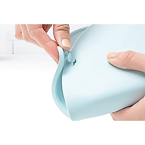 Fold-N-Go Baby Plates & Toddler Plates | Foldable for easy carry | 100% Food Grade Silicone Plate | BPA Free | Baby led weaning plate | Microwave and dishwasher safe (BLUE SKY)