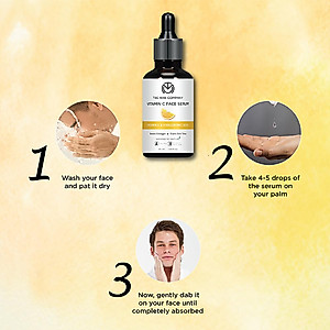 The Man Company 40% Vitamin C Face Serum With Hyaluronic Acid | Boosts Collagen | Glowing & Brightening Skin | Soft, Smooth & Supple | All Skin Types -30ml