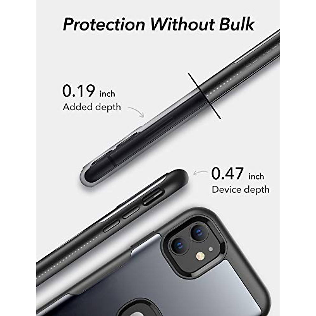 YOUMAKER Metallic Designed for iPhone 11 Case, Full Body Rugged with Built-in Screen Protector Heavy Duty Protection Slim Fit Shockproof Cover for iPhone 11 Case 6.1 Inch-Black