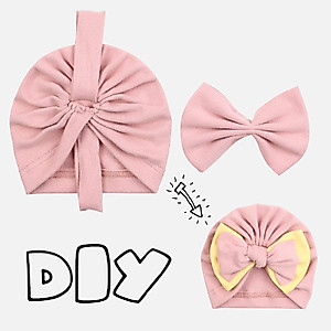 Peecabe 5-Pack Cotton Baby Hat Bow Beanie Cap for Baby Girls 0-36 Months Infant Toddler Hats Spring Summer Autumn (5PCS-B)