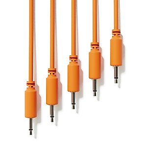 ExcelValley - 5-Pack - Mono Modular Patch Cables - TS 3.5mm 1/8" Eurorack Synthesizer [Orange | 15 cm - 5.91"]