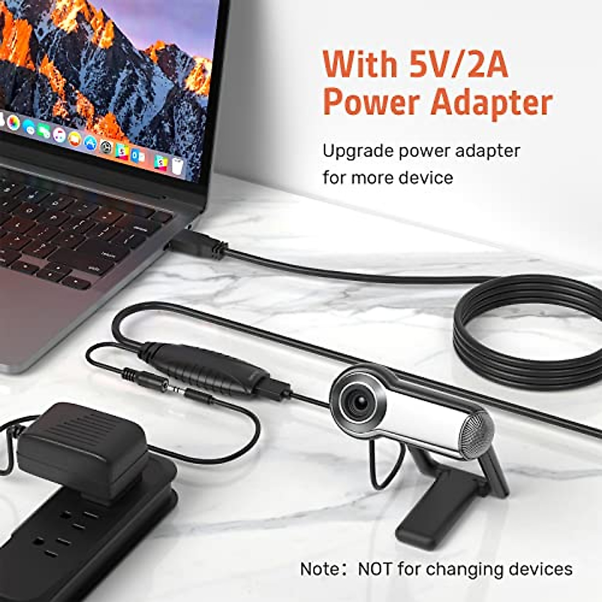 Alxum USB 3.0 Extension Cable 25FT, Active USB Extension Cable Male to Female with Signal Booster, Long USB Repeater/Extender Cord 7.5 Meters for Printer, Webcam, Mouse, with 5V2A Power Adapter