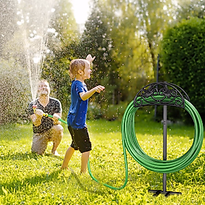 Keten Garden Hose Holder, 4-Prongs Base Freestanding Outdoor Hose Stand Holds 150-feet Hose, Heavy Duty Water Hose Holder Rack and Storage Organizer for Lawn/Yard/Garden (Bird-Style-1)