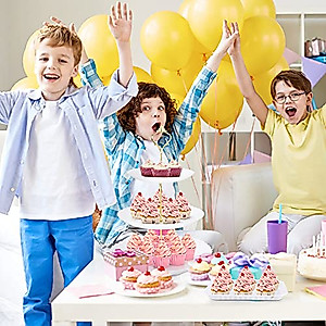 Ctfflhhy 6pcs Cupcake Stand Set with 2 3 Tier Cake Stand + 4 Square Plastic Serving Trays for Wedding Birthday Party