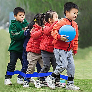 Hiverst 5 Legged Race Band, Outdoor Party Group Game for Kid Adult, Cooperative Team Race for Birthday Party, Relay Race, Field Day, Team-Building, Backyard Activity Game with Carrying Pouch(2 Pack