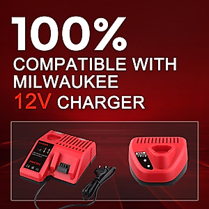 GROWFEAT 3.5Ah 12V Replacement for Milwaukee M-12 Battery Lithium-Ion Compatible with Milwaukee 12Volt Cordless Tools 48-11-2411 48-11-2420 48-11-2401 48-11-2402 48-11-2430 48-11-2440(2Pack)