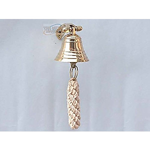 2" Polished Brass Bell Quality Marine Wall Mounted Ship Hanging Bell Perfect for Dinner, Indoor, Outdoor, School, Bar, Reception, Last Order & Church by The Metal Magician