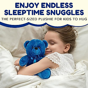 Grandma Smiley's Plush Best Friends Super Color Blue Teddy Bear Stuffed Animal, 9-inch Hypoallergenic Small for Christmas, Newborn Baby Shower, Girlfriend, Boyfriend, Graduation