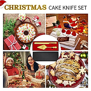 GURUDAR Vintage Wedding Cake Knife and Server Set, Stainless Steel Cake Pie Pastry Cutting Knife & Serving Spatula Set, Premium Party Supplies for Wedding, Birthday, Anniversary & Events, Gold