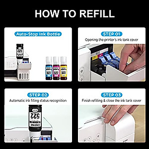 FASTINK Compatible T522 522 Refill Ink Bottle for 522 T522 for ET-2720 ET-2800 ET-2803 ET-2710 ET-4700 ET-4800 ET-1110, 5-Pack