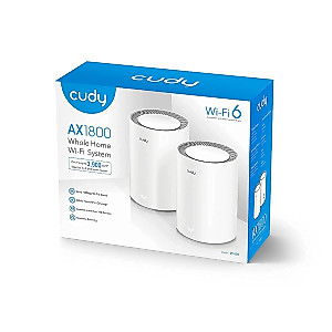 Cudy M1800 2-Pack AX1800 WiFi 6 Whole Home Mesh System Covers up to 5000 Sq. Ft., 5G Gigabit WiFi 6 VPN Router Extender, Parental Control, Open VPN
