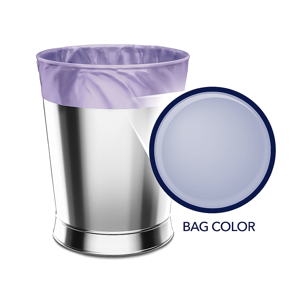Color Scents Small Trash Bags - 4 Gallon, 80 Bags (1 Pack of 80 Count), Twist Tie - Lavender Bag in Lavender Scent with Microban
