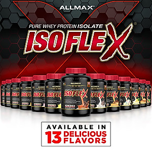 ALLMAX Nutrition - ISOFLEX Whey Protein Powder, Whey Protein Isolate, 27g Protein, Chocolate, 5 Pound