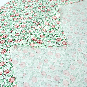 Gnognauq Floral Cotton Fabric Fat Quarter Bundles, 7 Pieces Rose Tulip Pre-Cut Fabric Multi Color Printed Quilting Fabric for Patchwork Sewing Quilting, 18x22 inches