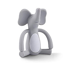 Baby Teether, Pacifier, Food Grade Liquid Silicone Baby Teething Toy, Soft Infant Teether Chew Toy, BPA Free, Multi-Texture Design Cute Elephant Teether, Soft and Sturdy (Gray Elephant)