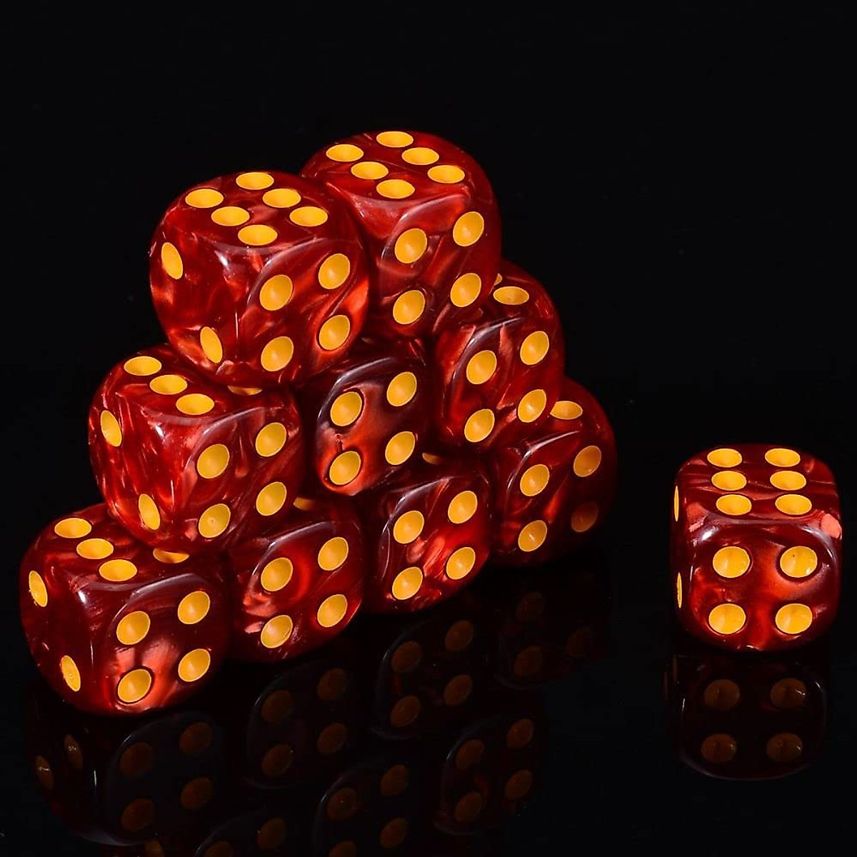 10pcs/Set Dice, Durable Dice Toy, Round Corner Game Dice, Resin Dice, Polyhedral Number Dice, 6 Sided 16mm Dice Entertainment Supplies(Rose red)