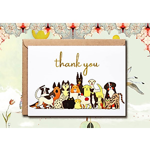 NTVShop Dog And Cat Thank You Cards - Dog Card - Cat Card - Thank You Card - Greeting Card - Happy Card - Dog Lovers Card - Cat Lovers Card