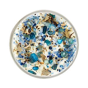 Throat Chakra Candle by New Moon Beginnings - Chakra Candles - Dried Flower, Herb, & Crystal Candles - Aromatherapy Candles - Soy Candle - Set of 6 Tealights