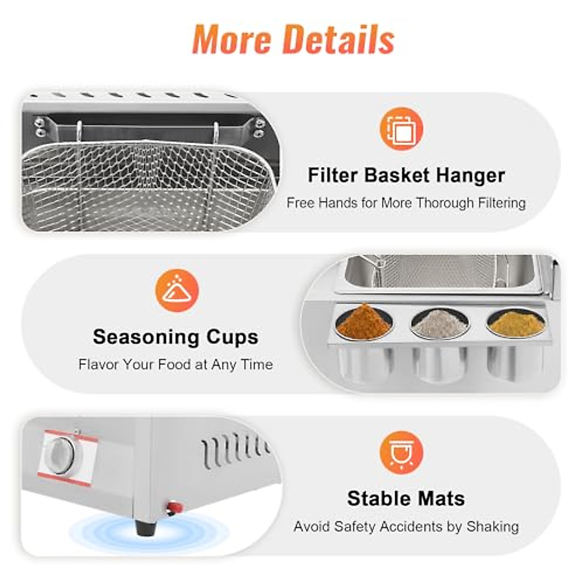 Deep Fryer Electric Deep Fat Fryers with 2 Baskets Commercial Countertop LPG Gas Fryer with Lid Stainless Steel 6L*2 Deep Fryer for French Fries Turkey Donuts Restaurant Home Kitchen