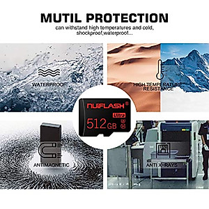 Micro SD Card 512GB TF Card 512GB Micro Memory SD Cards Fast Speed Memory Card 512GB Class 10 with Free SD Card Adapter for Smartphones/Bluetooth Speaker