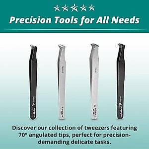 Excelta Cutting Tweezers, Medical Grade Stainless Steel, Ideal for Soft Wire Cutting, 70° Angulated Tip for High-Precision Cutting, Professional