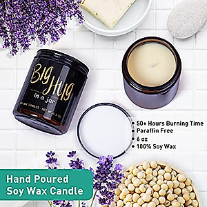 GEMTEND Lavender Scented Candles - Thinking of You Gifts for Women, A Hug in a Jar Candles, I Miss You Gifts, Sympathy Gifts, Encouragement Gift Get Well Soon for Her, Friends, Remembrance Gifts