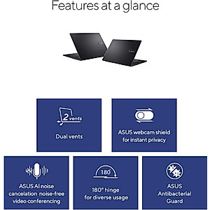 ASUS Vivobook 16 Business Laptop - 16" WUXGA Display, Intel 10-Core i5-1235U Processor(up to 4.4GHz), 12GB DDR4 RAM, 512GB SSD, Intel UHD Graphics, Wi-Fi, Bluetooth, Windows 11 Home