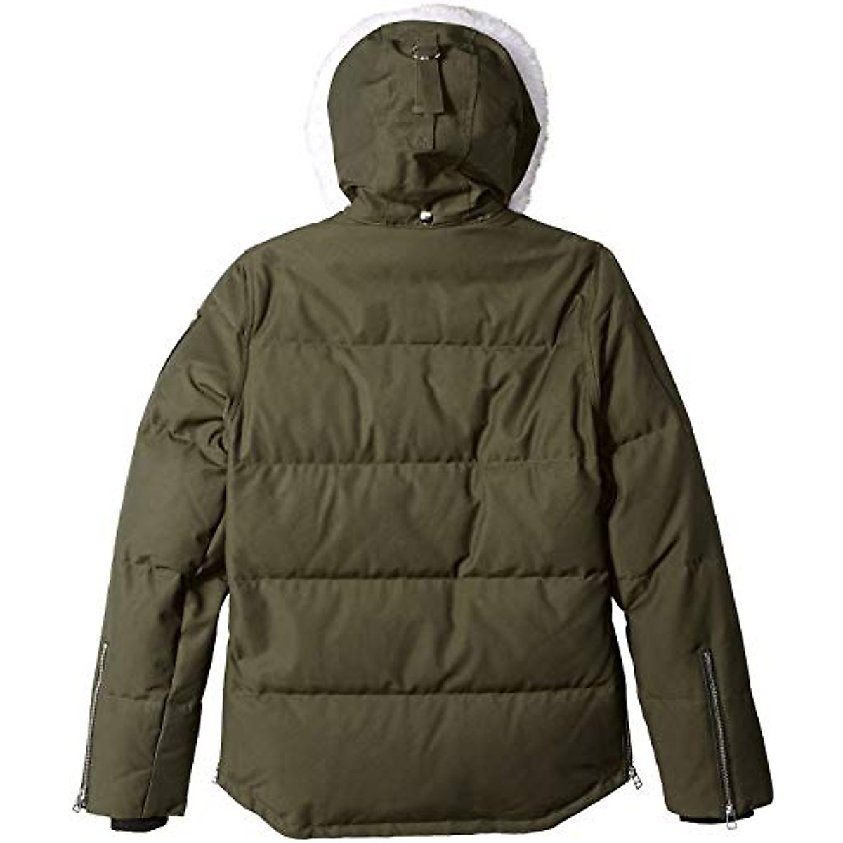 Moose Knuckles Men's Down 3/4 Jacket, Army/Natural Fur, Medium