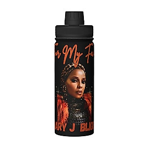 HIKTIEK Mary J Musics Blige Stainless Steel Insulated Tumbler Sports Water Bottle Hot and Cold Travel Cup 18oz