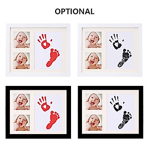 Putybudy Baby Handprint Footprint Keepsake Kit, Baby Keepsake Frames Picture Frame Kit with Ink Pad Baby Shower Gifts Baby Milestone Picture Frames Decor for Infant Boys Girls- White Frame