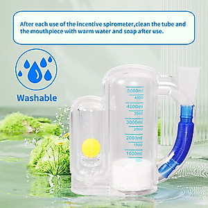 Incentive Spirometer for Adult Breathing Exercise Device for Lungs Respiratory Strengthener Device -5000ml Volume