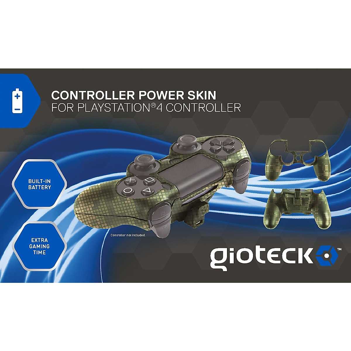 Gioteck Controller Skin Plus Camo with Built-in Battery - PlayStation 4