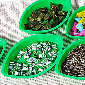 PowerTRC Reusable Snack Tray | Palm Leaf Design Candy, Snack, Or Dip Tray | Reusable Island Jungle Theme Decoration Platter (12 Packs)