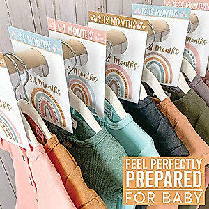 6 Baby Closet Size Dividers Baby Girl - Boho Baby Closet Dividers by Month, Baby Closet Organizer for Nursery Organization, Baby Essentials for Newborn Essentials Baby Girl, Nursery Closet Dividers