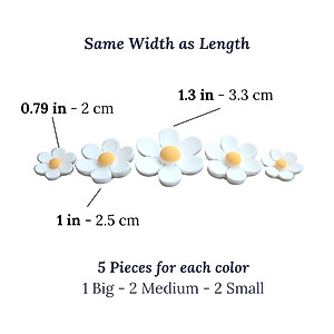 Cute Flower Fridge Magnets 20-Pack (4 Colors, 3 Sizes) 3D Strong Magnets for Fridge, whiteboards, lockers, Office. (Purple, Blue, Green, White) Set A