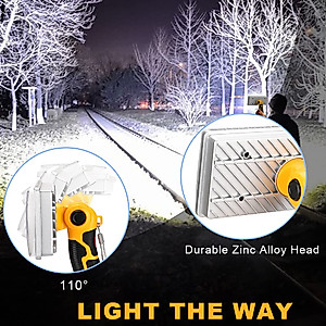 Philophca for Dewalt Light 20V Max Li-ion Battery, 40W 4200LM Floodlight Spotlight with USB Port, Zinc Alloy 110 Degree Pivoting Head, Flashlight LED Work Light for Emergency Power Outage, Camping