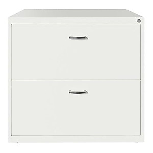 Hirsh Lateral Metal File Cabinet Set 30" W 2 Drawer White with Front/Back Rails