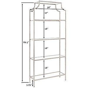 Pemberly Row 4 Shelf Glass Etagere Bookcase in Oil Rubbed Bronze